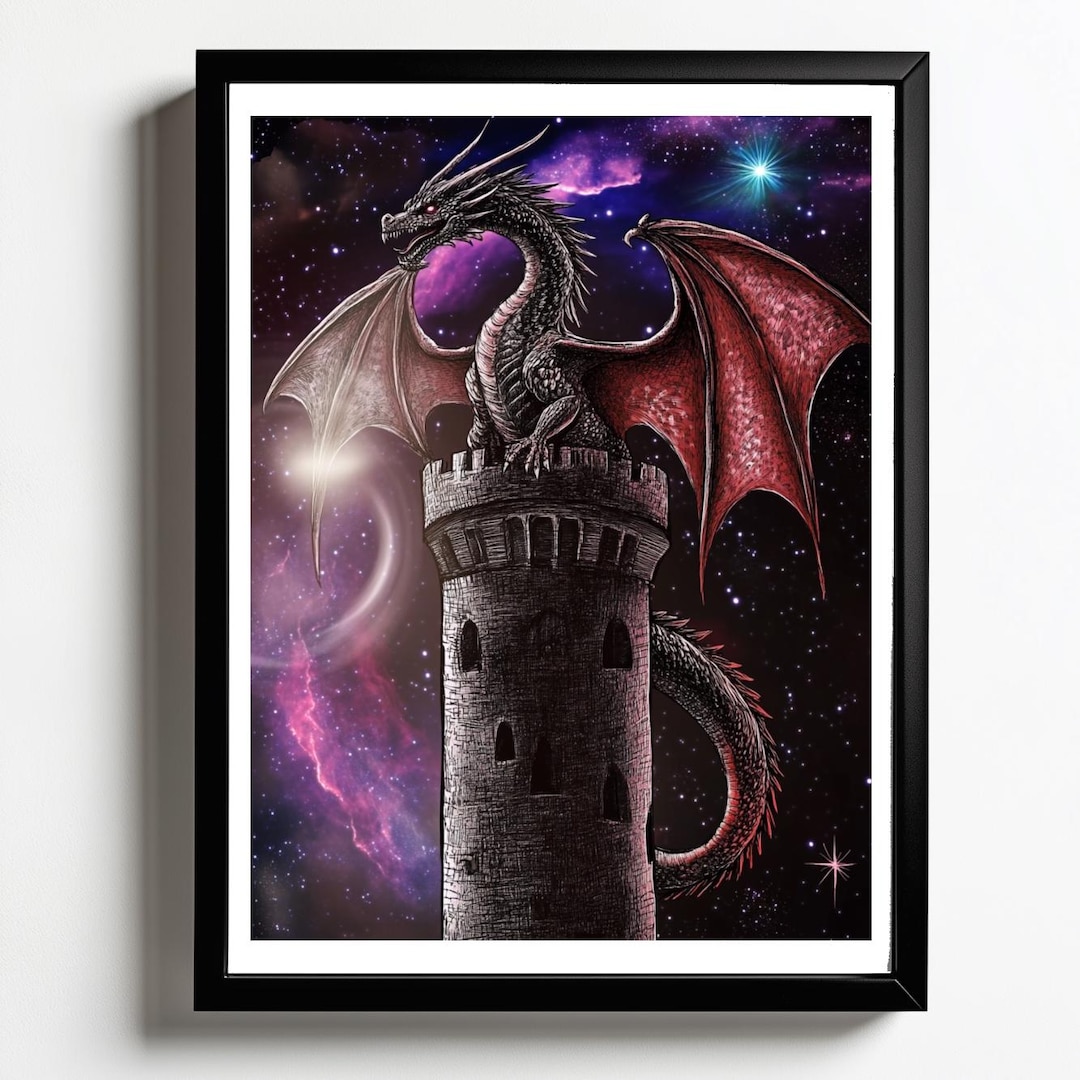 Dark Dragon Art Gothic Dragon Wall Art Dragon Illustration Dark Fantasy ...