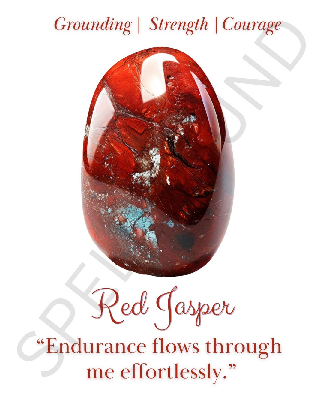 Red Jasper Poster, Crystal Healing Art Print, Root Chakra Stone Poster ...