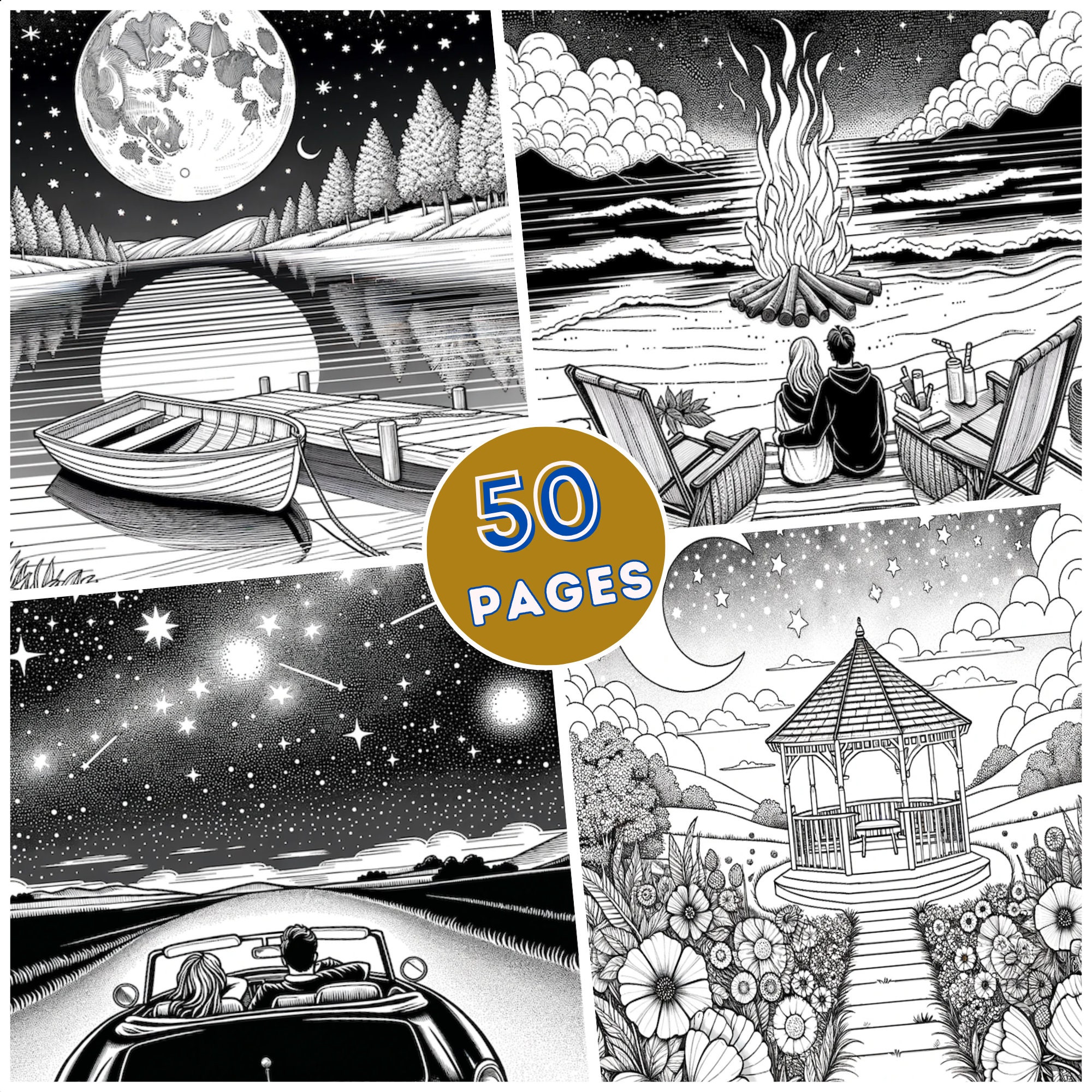 50 Romantic Starry Night Scenes - the Complete Collection - Printable ...