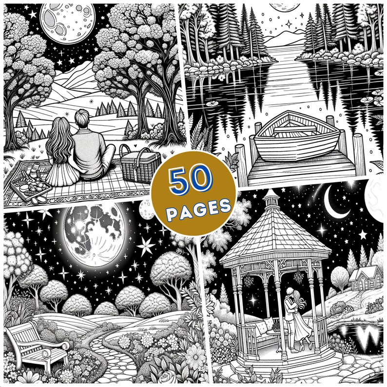 50 Romantic Starry Night Scenes - the Complete Collection - Printable ...