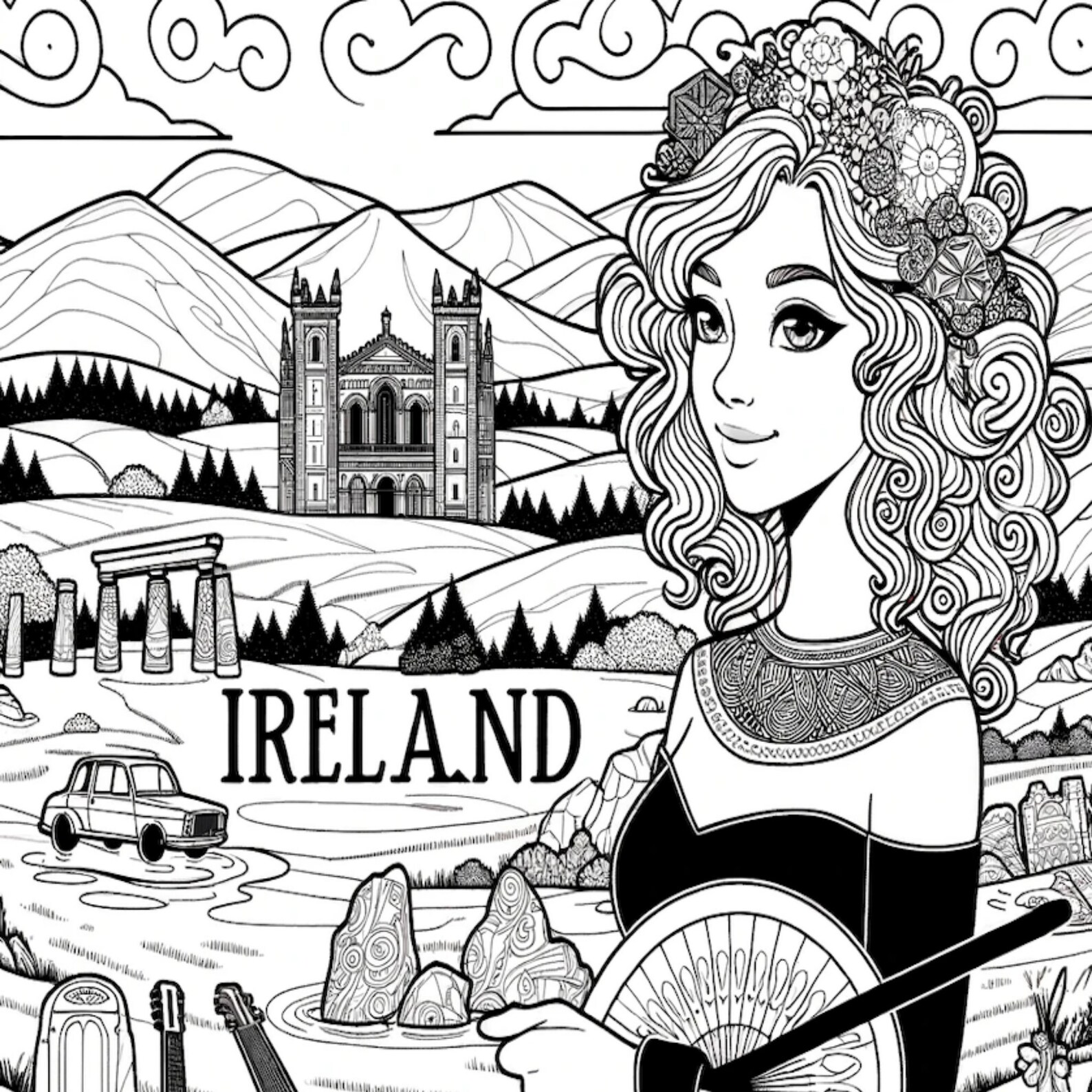 50 Digital Coloring Pages of Women Around the World - Adult Coloring ...