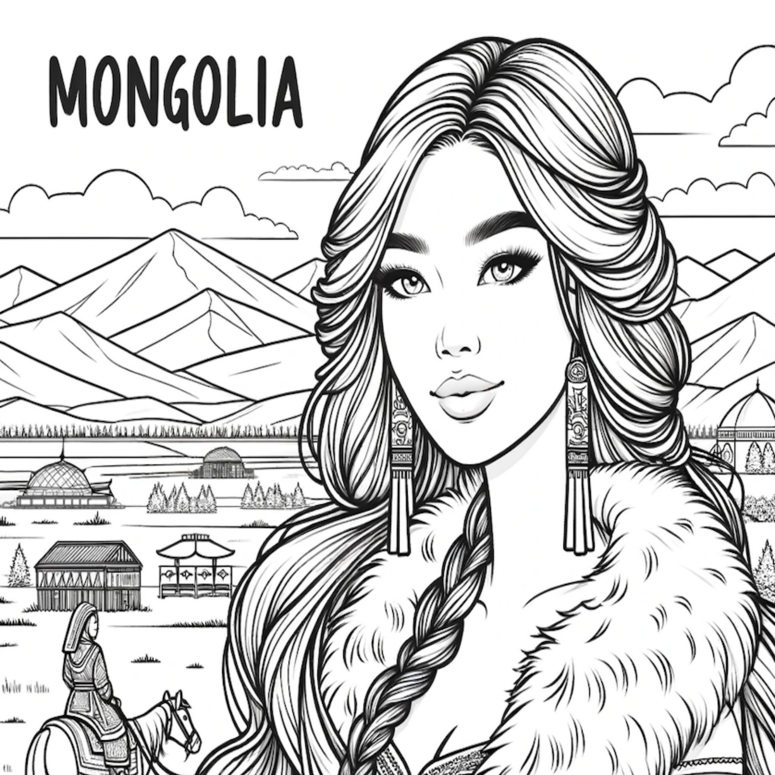 50 Digital Coloring Pages of Women Around the World - Adult Coloring ...