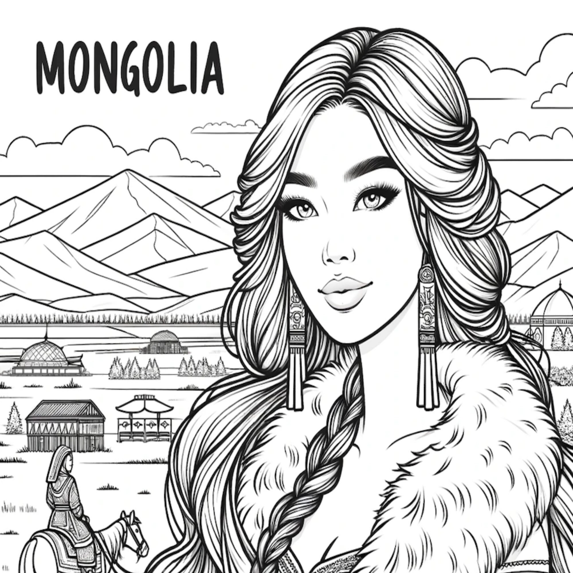 50 Digital Coloring Pages of Women Around the World - Adult Coloring ...