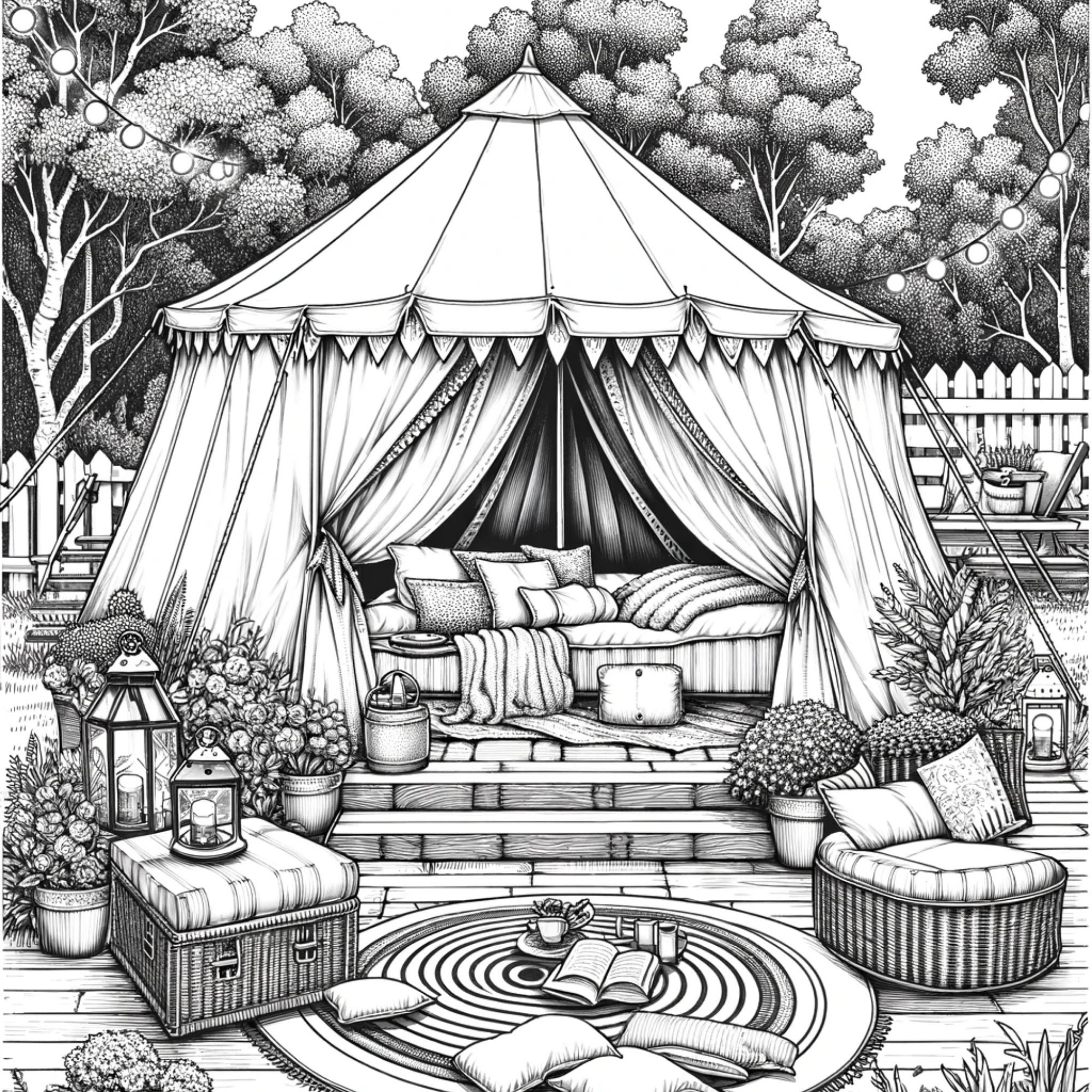 50 Chic & Cozy Interiors: the Complete Collection - Adult Coloring ...