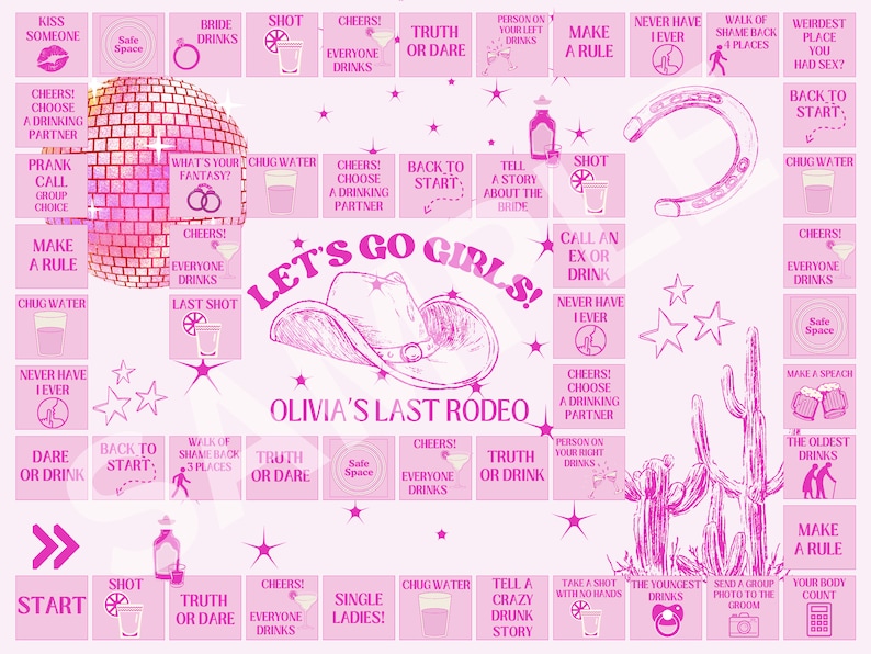 Lets Go Girls Nashville Bachelorette Party Drinking Game! Fully ...