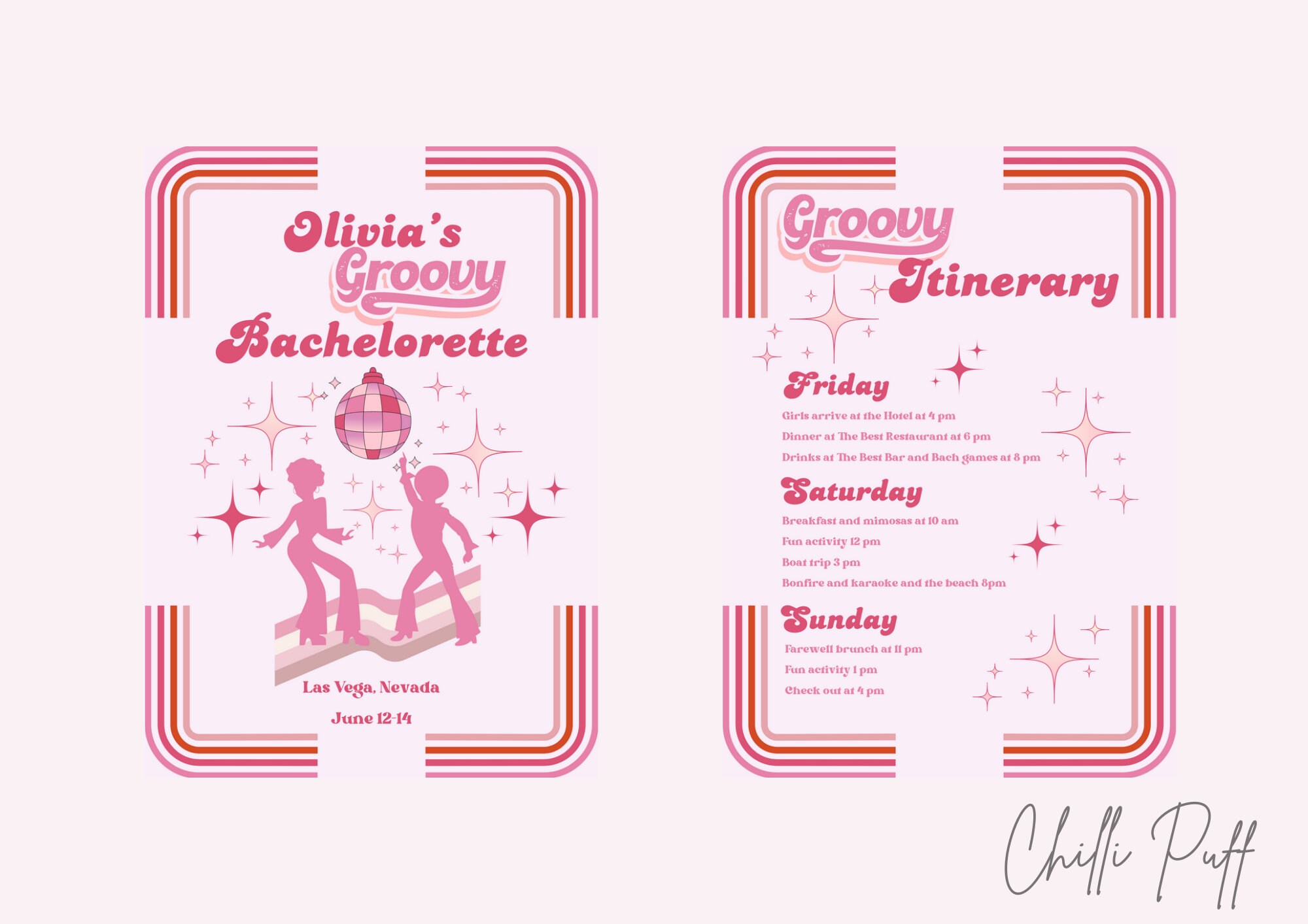 Bachelorette Party Invitations Printable Template Disco Bachelorette ...