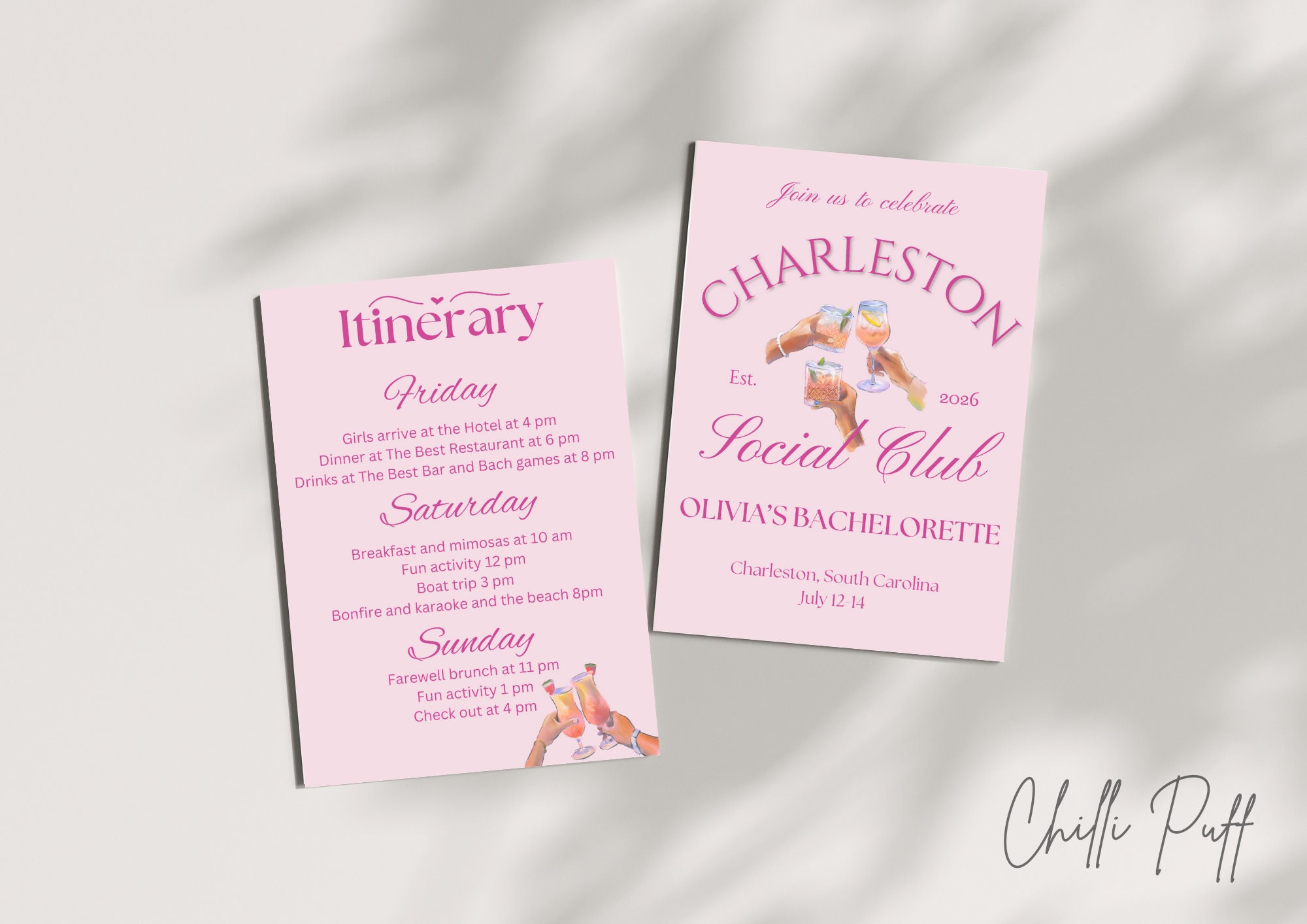Bachelorette Party Invitations Printable Template Coastal Granddaughter ...