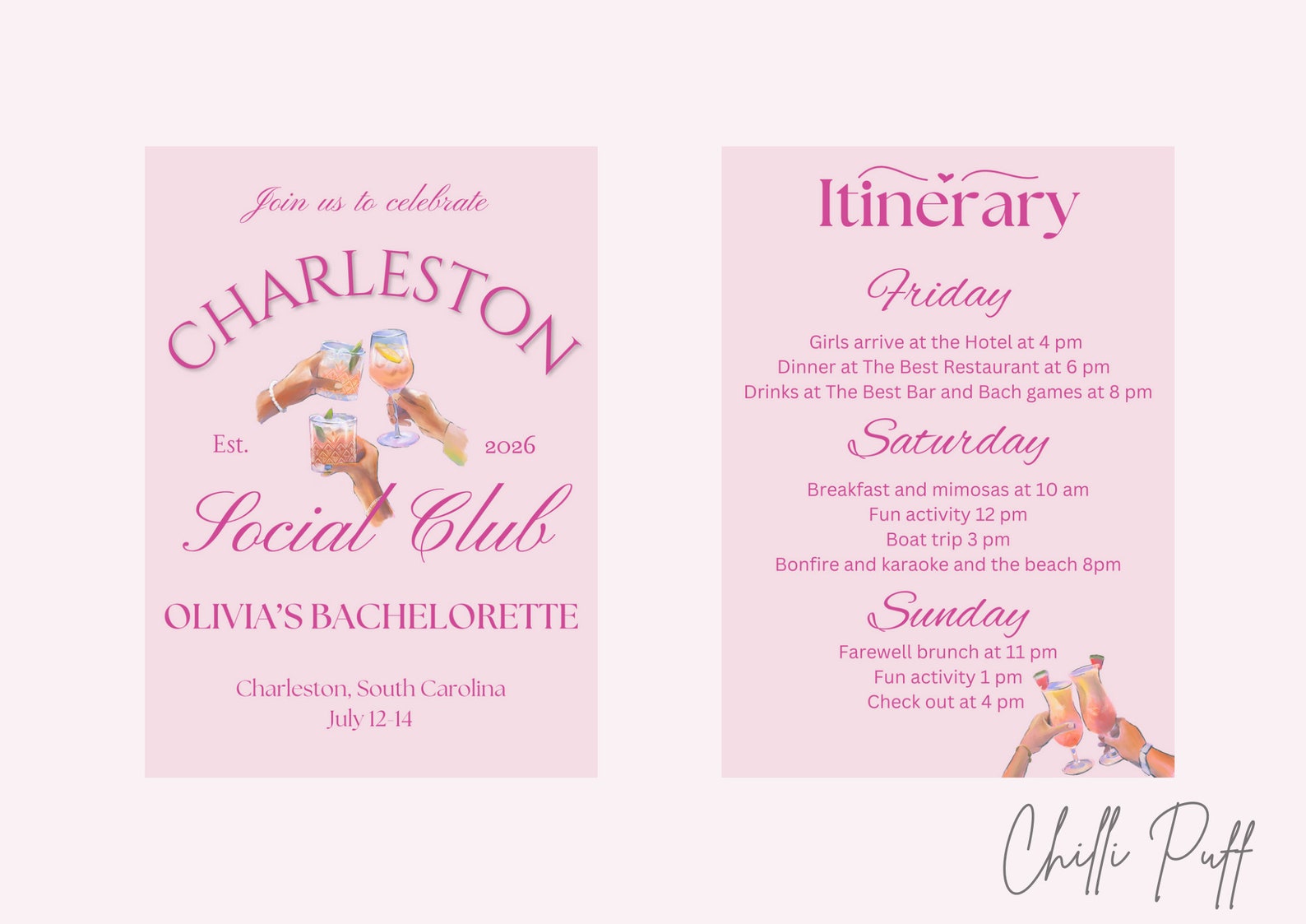 Bachelorette Party Invitations Printable Template Coastal Granddaughter ...