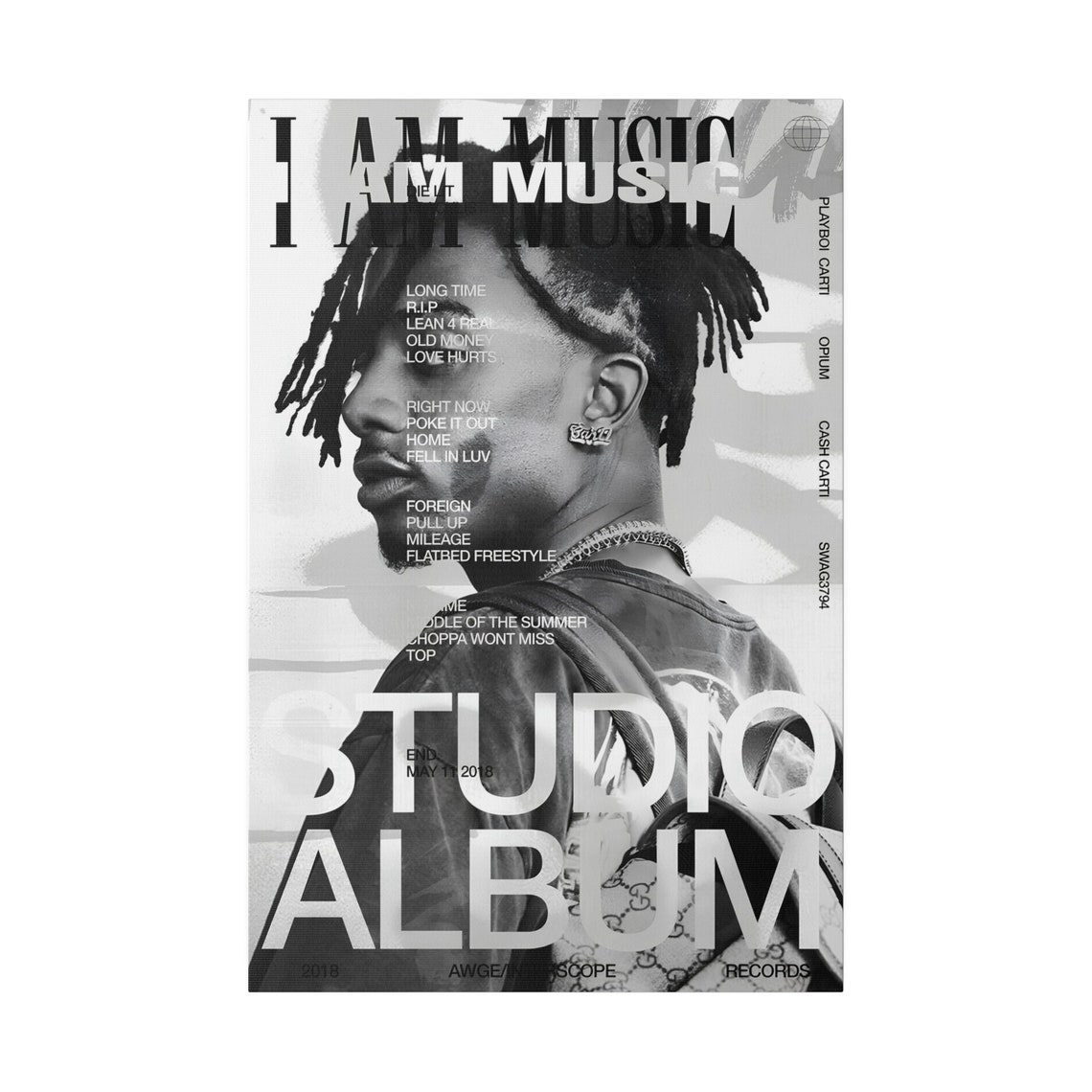 Playboi Carti Vogue-inspired Album Cover Wall Art - Hip Hop Icon Canvas ...