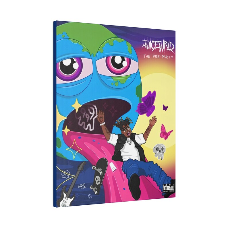 Canvas Wall Art - Juice WRLD 'the Pre-party' Album Cover, Music Lover's ...