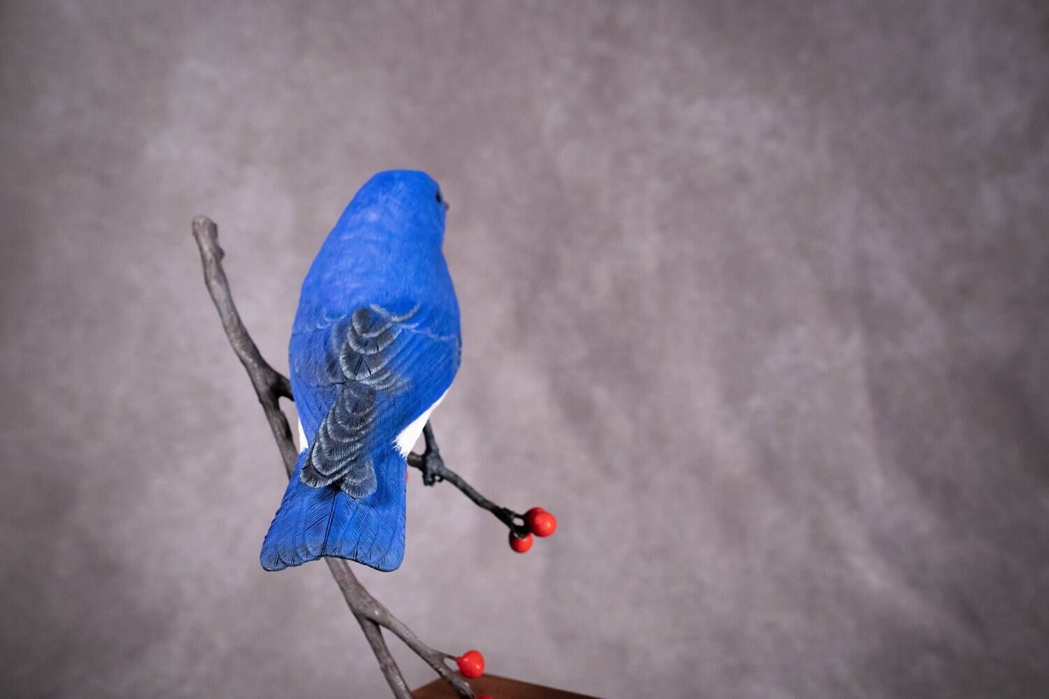 Life Size Eastern Bluebird on Winterberry Woodcarving - Hand Carved ...
