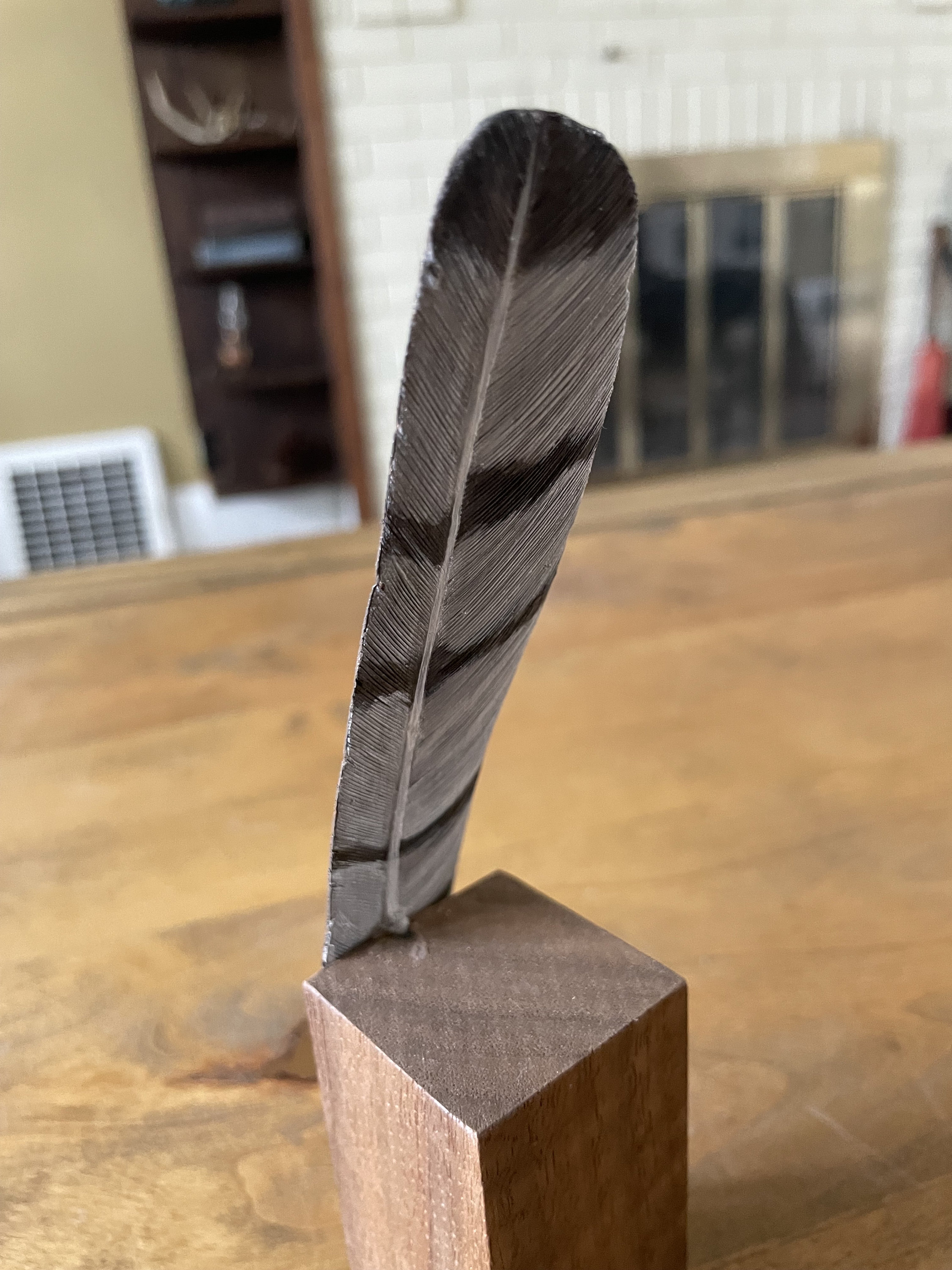 Lifesize Cooper’s Hawk Feather - Hand Carved and Painted. Wooden Bird ...