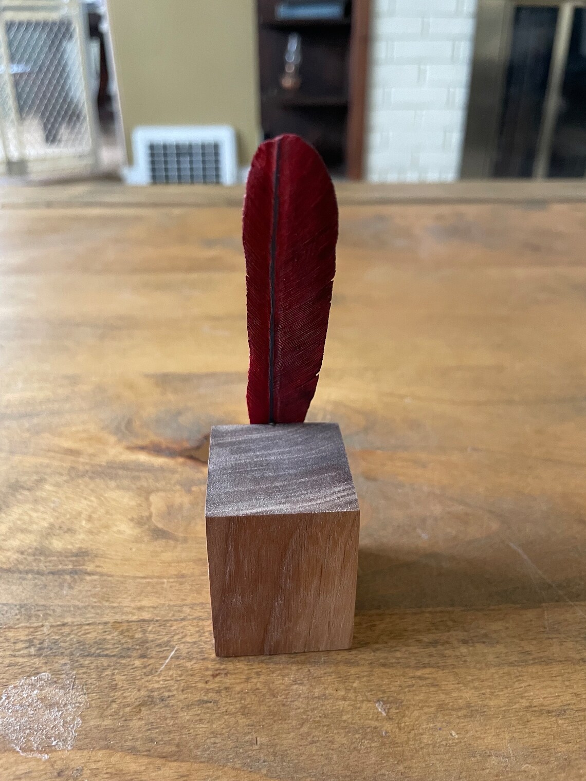 Lifesize Northern Cardinal Tail Feather - Hand Carved and Painted ...