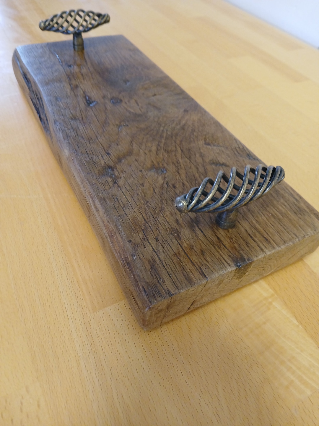 Rustic Reclaimed Oak Railway Sleeper Table Centre Piece, Handmade Decor ...