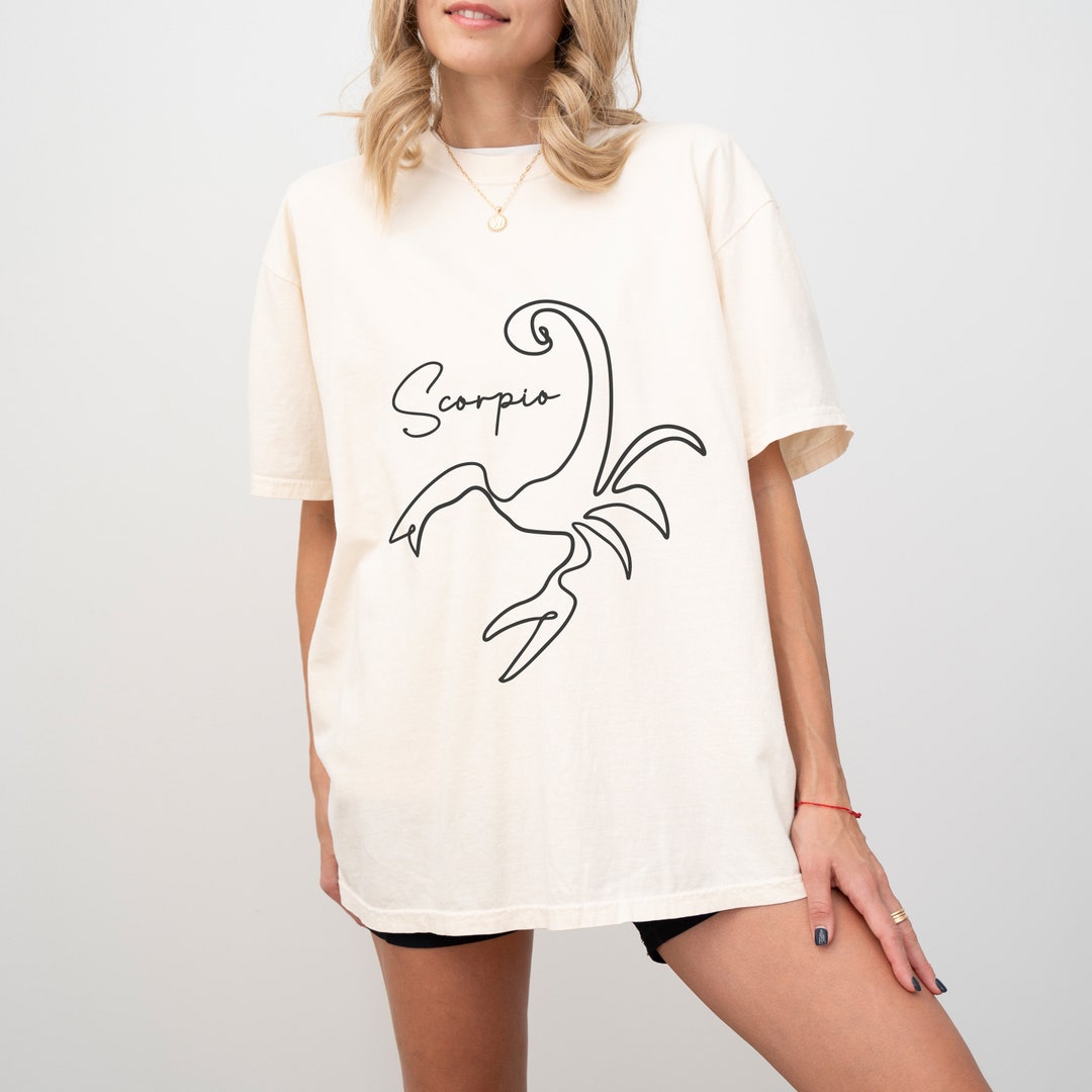 Hand-drawn Scorpio Zodiac Comfort Colors 1717 T-shirt - Astrological ...