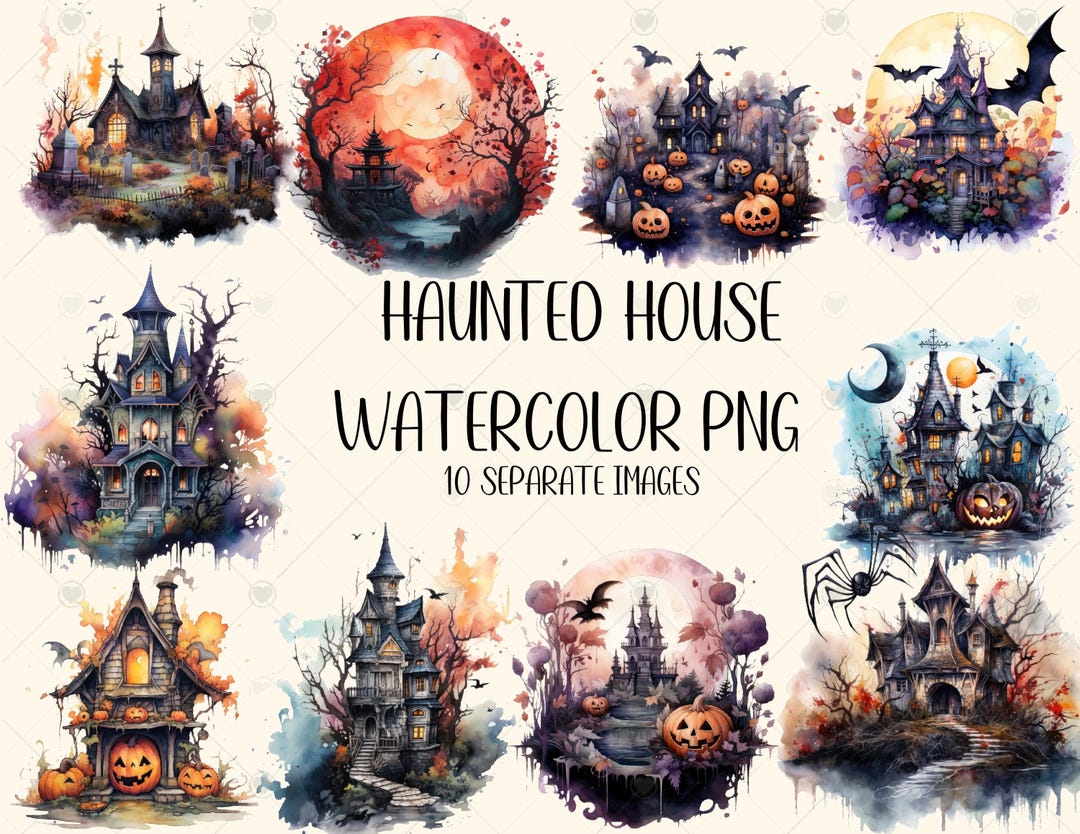 Haunted House Bundle Digital Download 10 Separate PNG Files - Etsy
