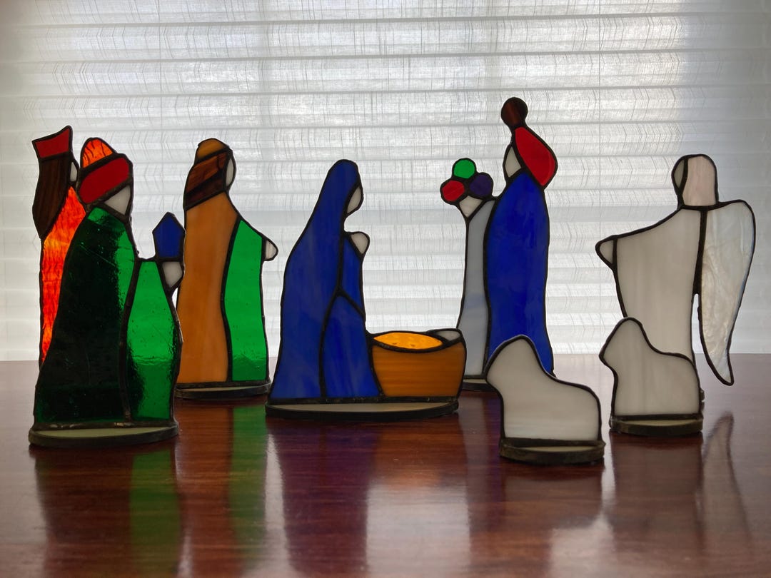 Handmade Stained Glass Nativity Scene: Customizable Holiday Decor - Etsy