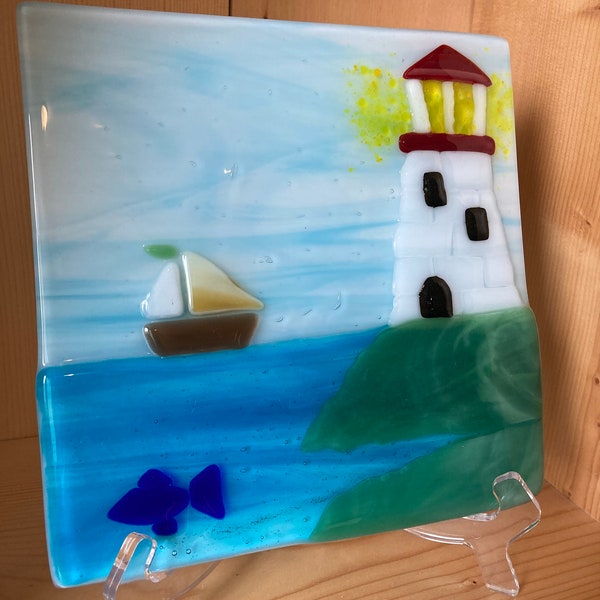 Fused Glass Beach Scene - Etsy