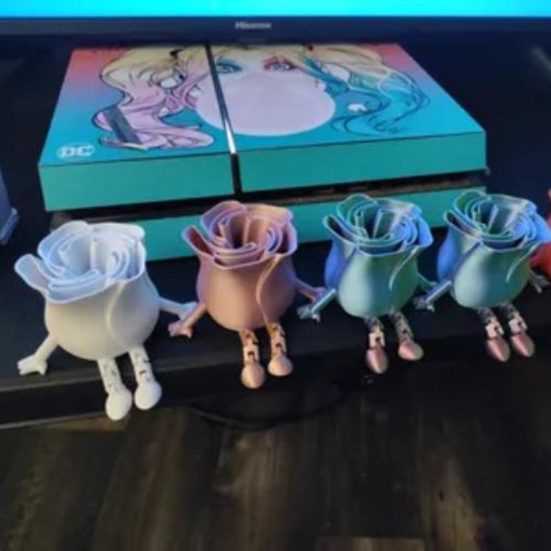 Rose Pink Articulated Friend STL File for 3D Printing,rose for 3D ...