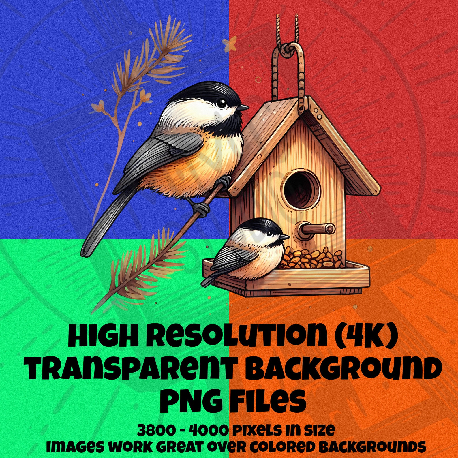 Springtime Chickadees Clipart Collection 12 Pack | 300 DPI High Quality ...