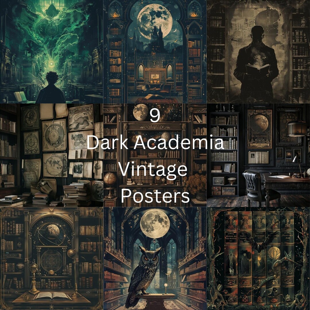 9 Dark Academia Vintage Posters - Etsy