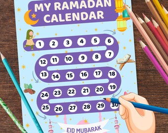 Printable Ramadan Calendar, Ramadan Advent Calendar Digital Download, Eid Countdown, Ramadan ...