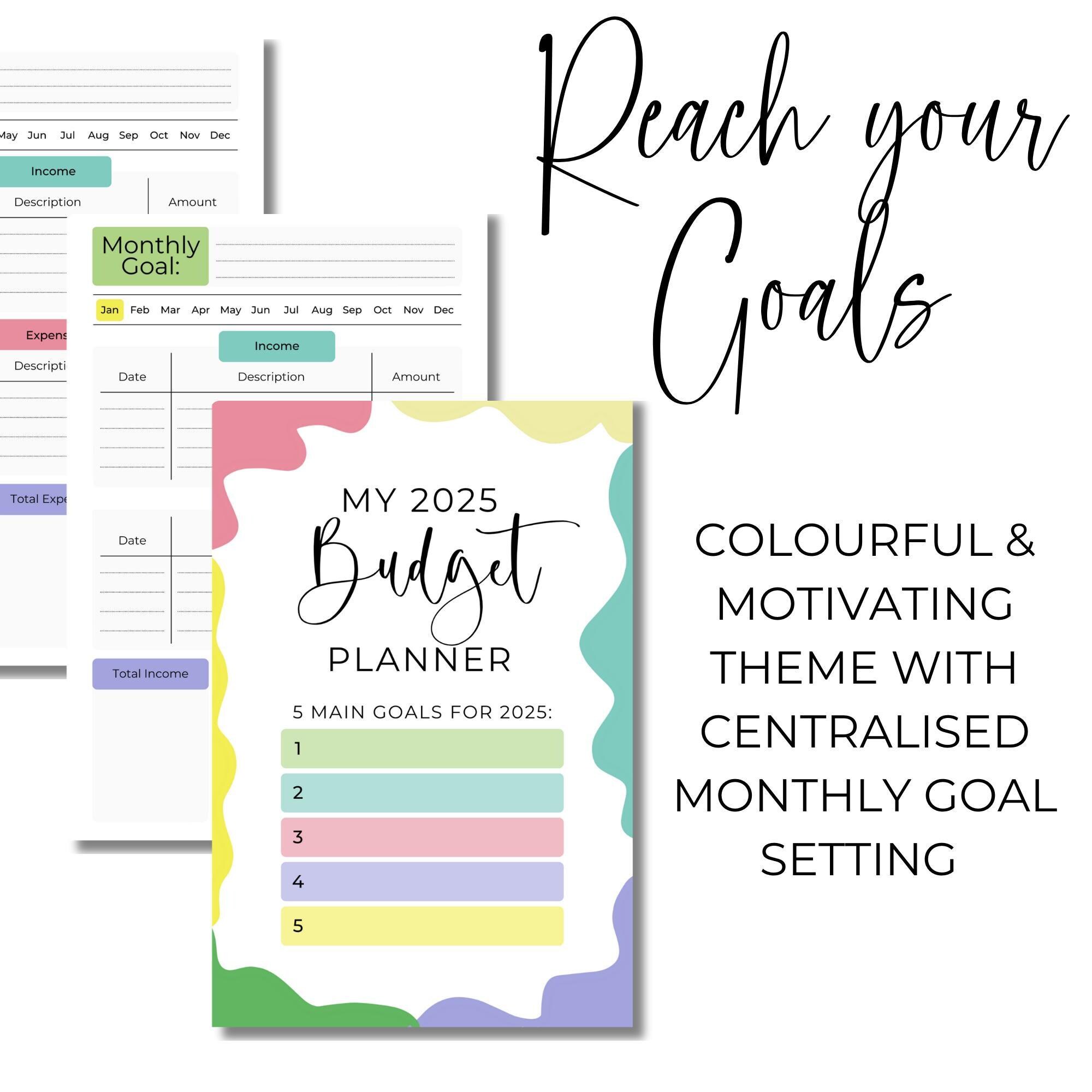 2026 Budget Planner: Monthly Goals, Editable Canva Template (digital ...