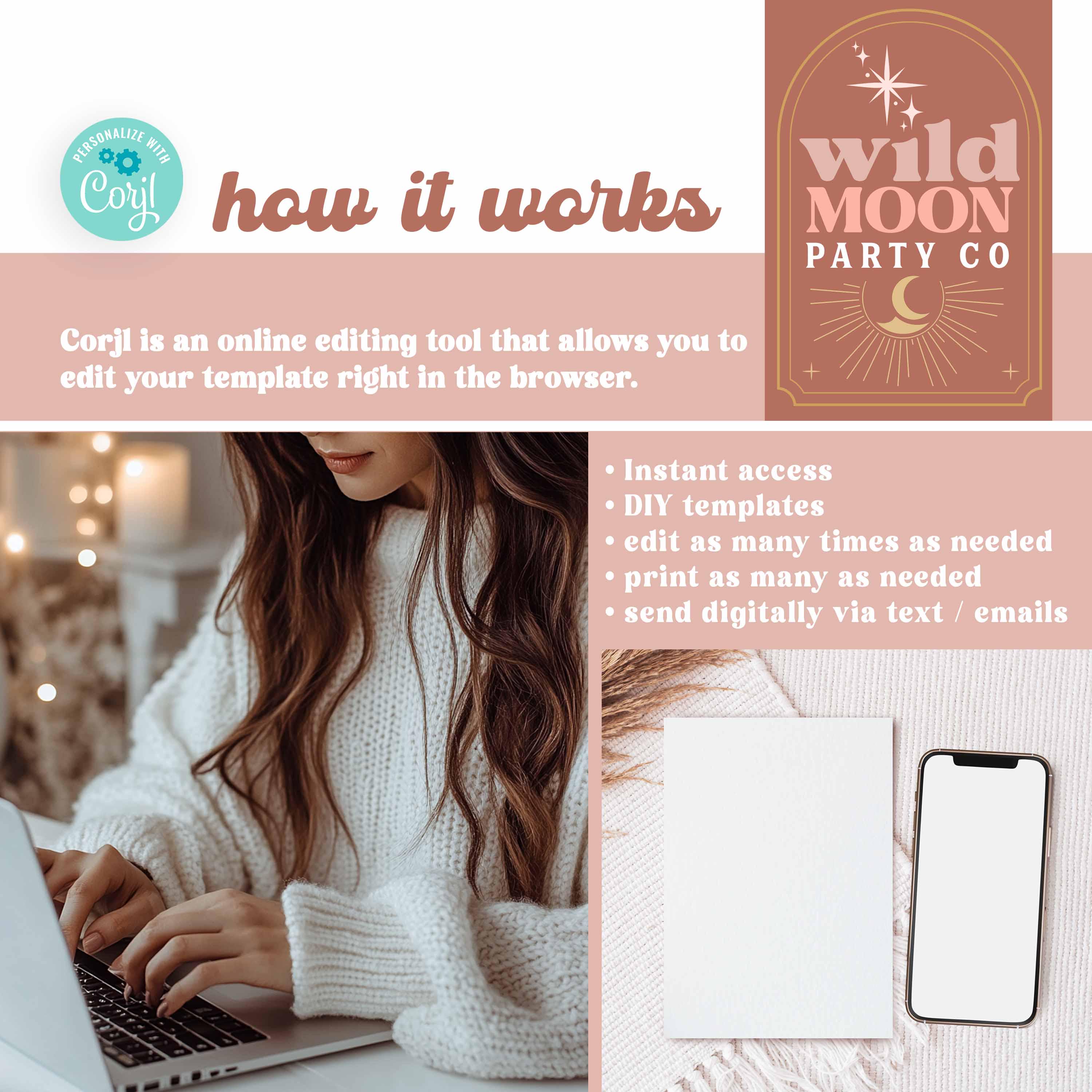 Boho Gender Neutral Moon Star Cloud Oh Baby Shower Invitation Beige ...