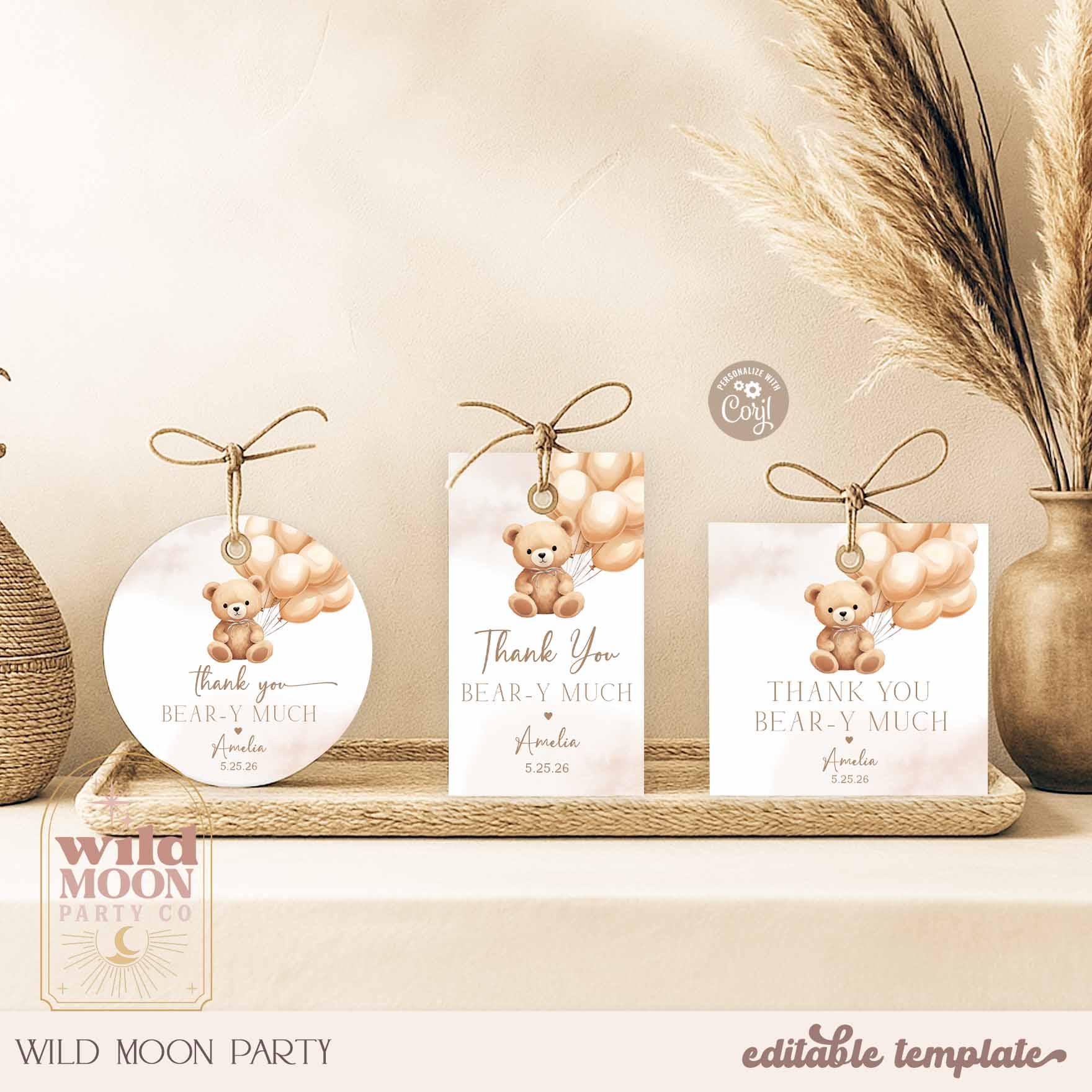Thank You Beary Much Tag Bundle: Bear Square Round Rectangle Tags ...