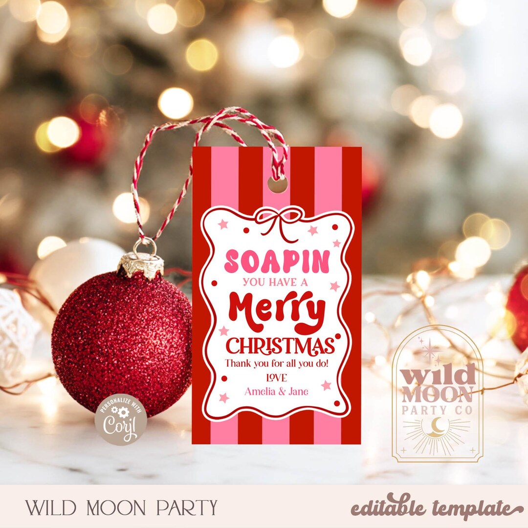 Soap Gift Tags Teachers Coworkers Merry Christmas Pun Holiday Labels ...