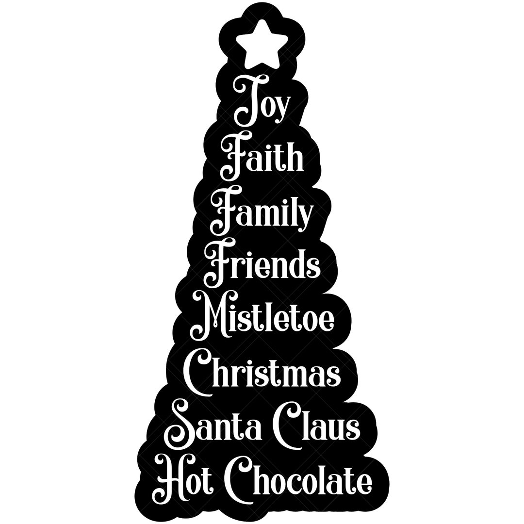 Joy Svg, Faith Svg, Family Svg, Friends Svg, Mistletoe Svg, Christmas ...