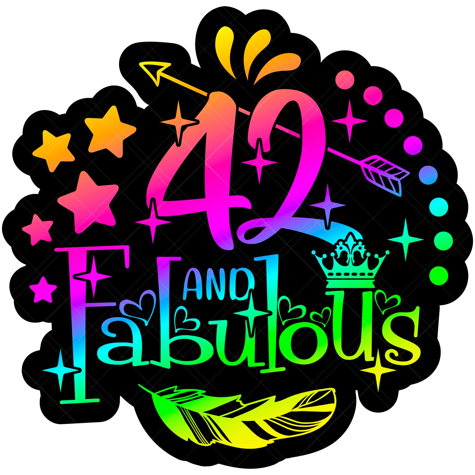 42 and Fabulous Svg, 42nd Birthday Svg, 42nd Birthday Shirt Svg ...