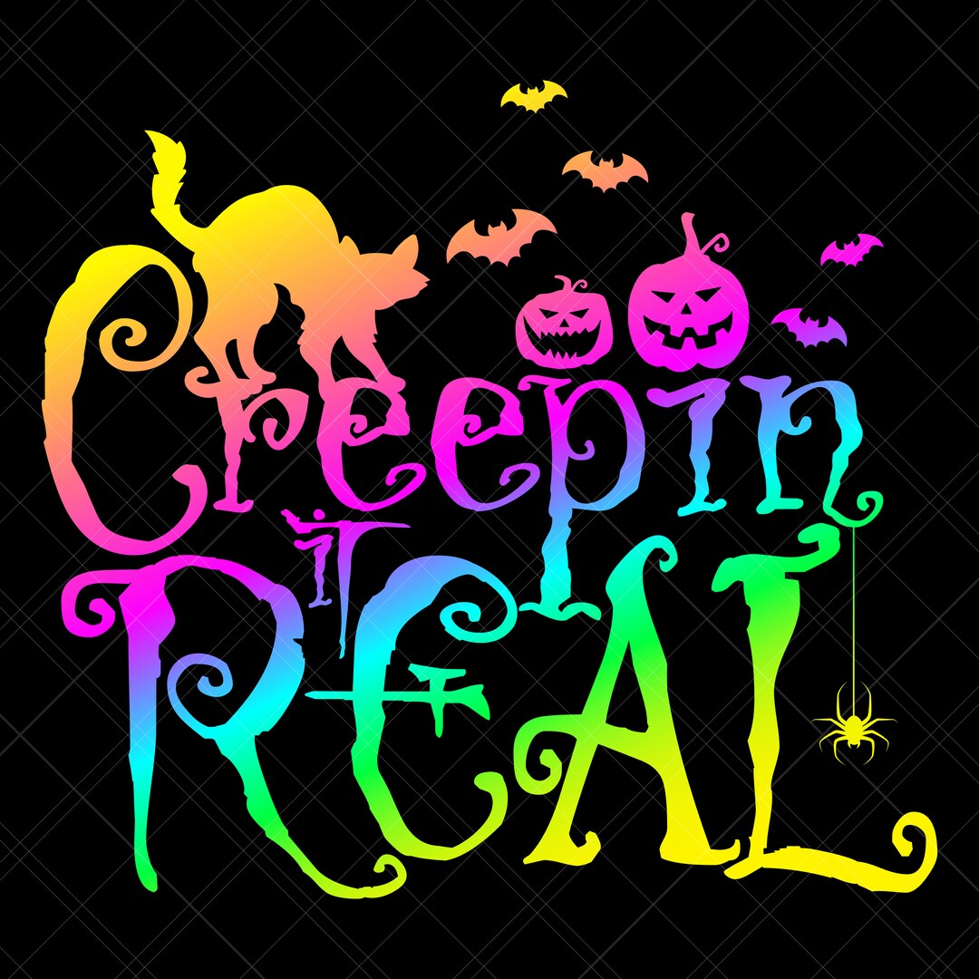 Creepin' It Real Svg, Bats Svg, Cat Svg, Fall Svg, Autumn Svg, Pumpkin ...