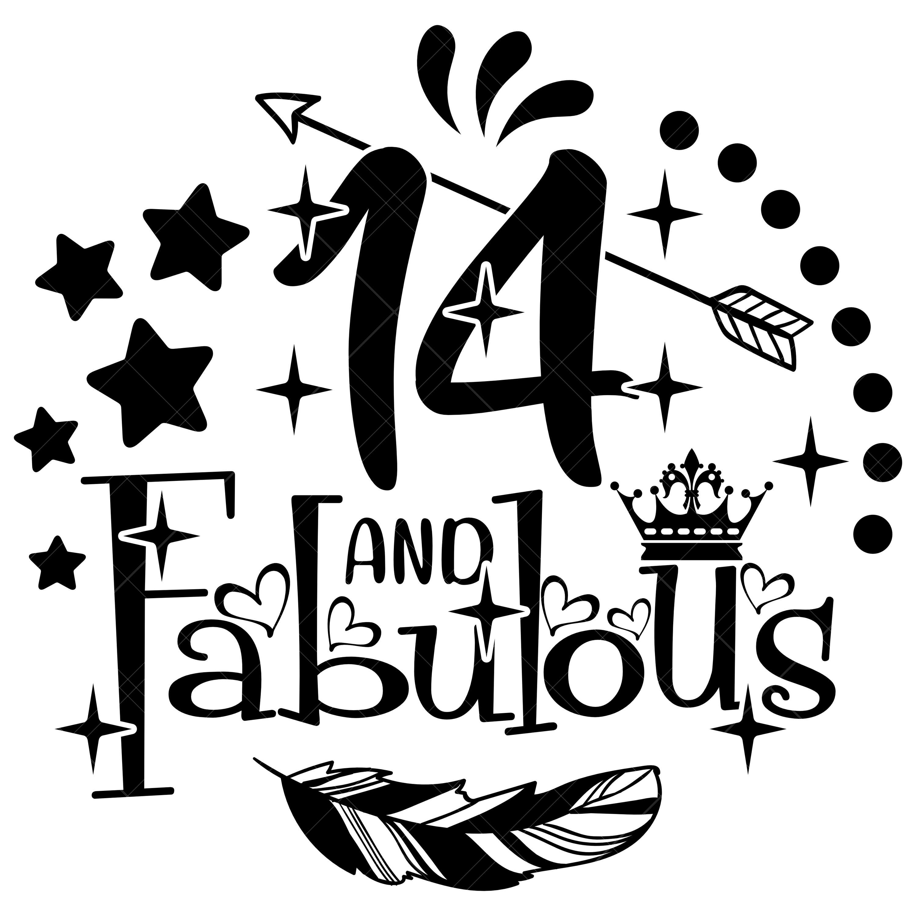 14 and Fabulous Svg, 14th Birthday Svg, 14th Birthday Shirt Svg ...
