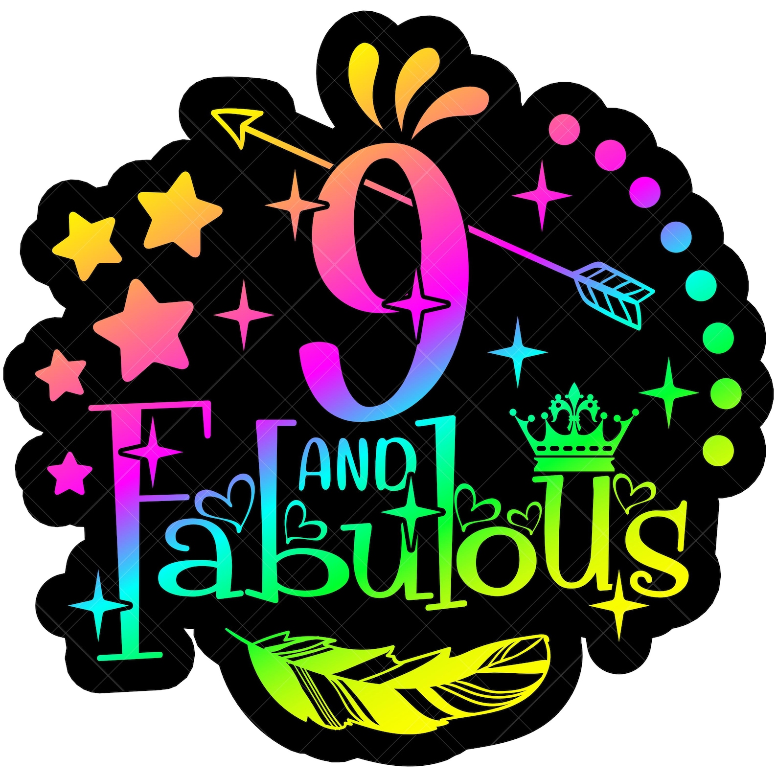 9 and Fabulous Svg, 9th Birthday Svg, 9th Birthday Shirt Svg, Birthday ...