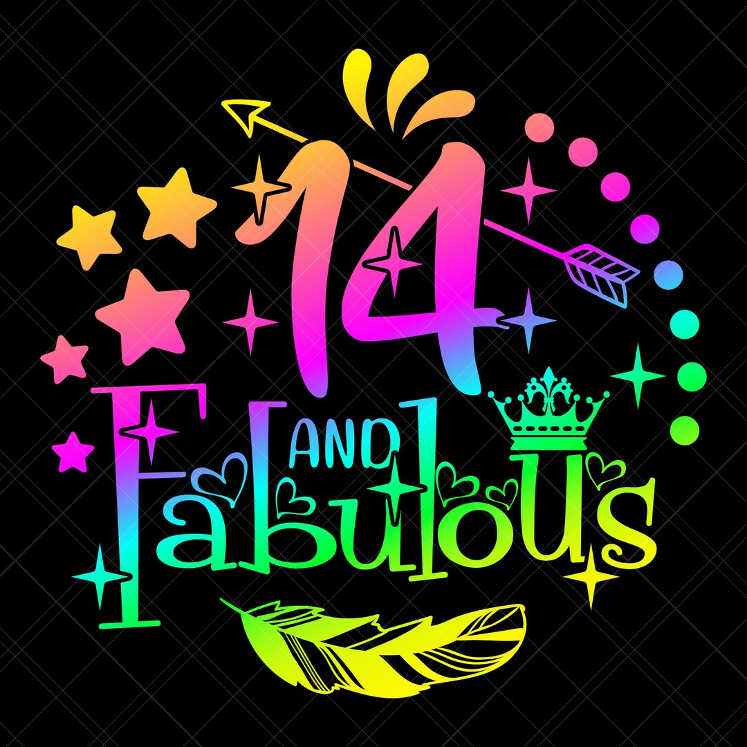 14 and Fabulous Svg, 14th Birthday Svg, 14th Birthday Shirt Svg ...