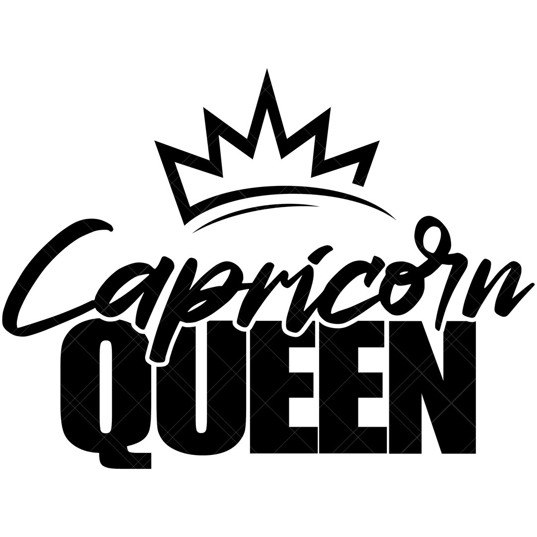 Capricorn Queen Svg, Zodiac Svg, Star Sign Svg, December Svg, January ...