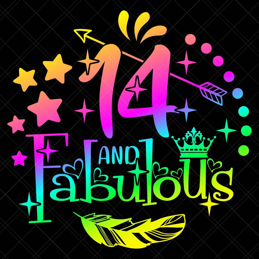 14 and Fabulous Svg, 14th Birthday Svg, 14th Birthday Shirt Svg ...