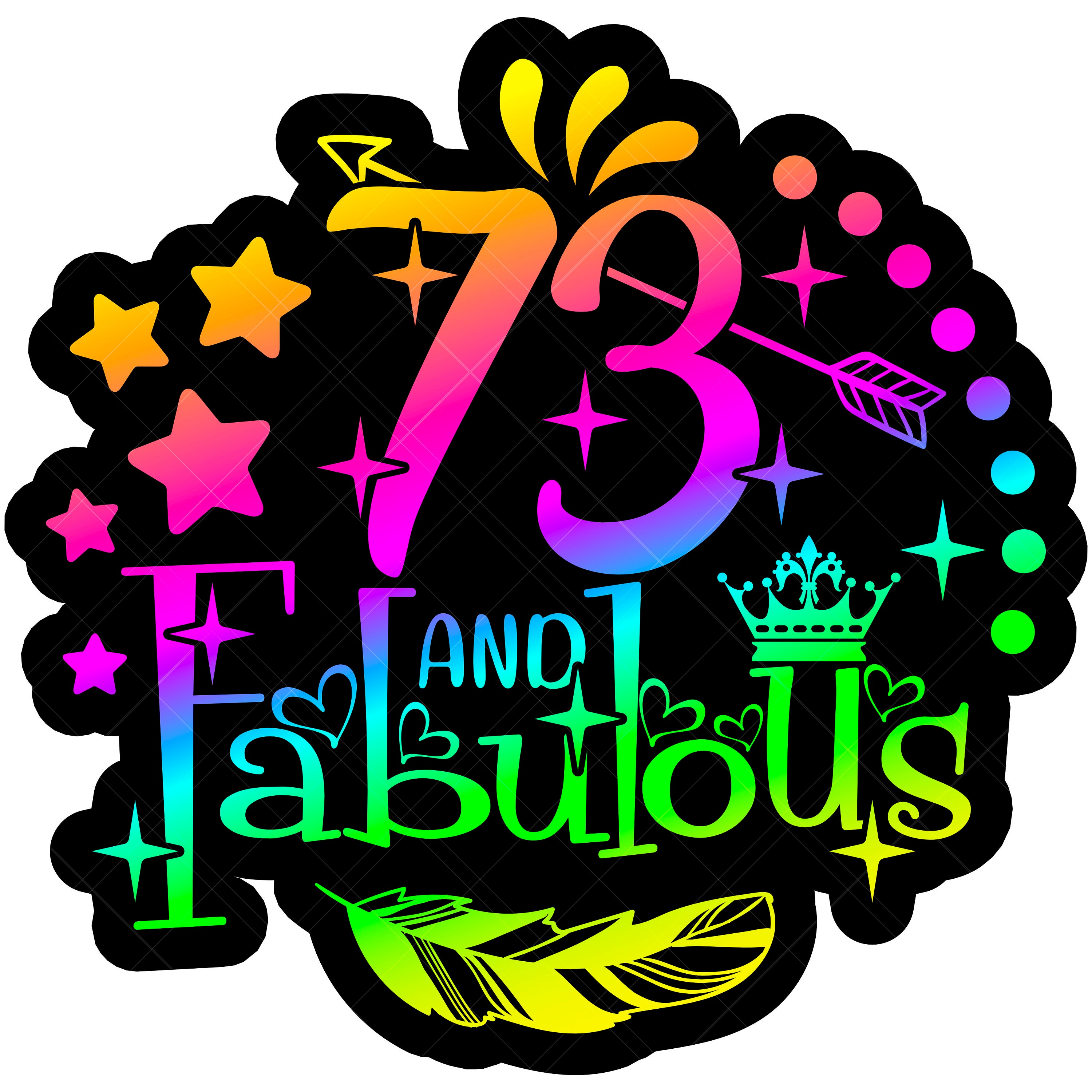 73 and Fabulous Svg, 73rd Birthday Svg, 73rd Birthday Shirt Svg ...