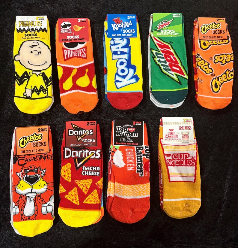 2-pack Fun Snack and Character Ankle Socks| Bold & Unique Designs - Etsy