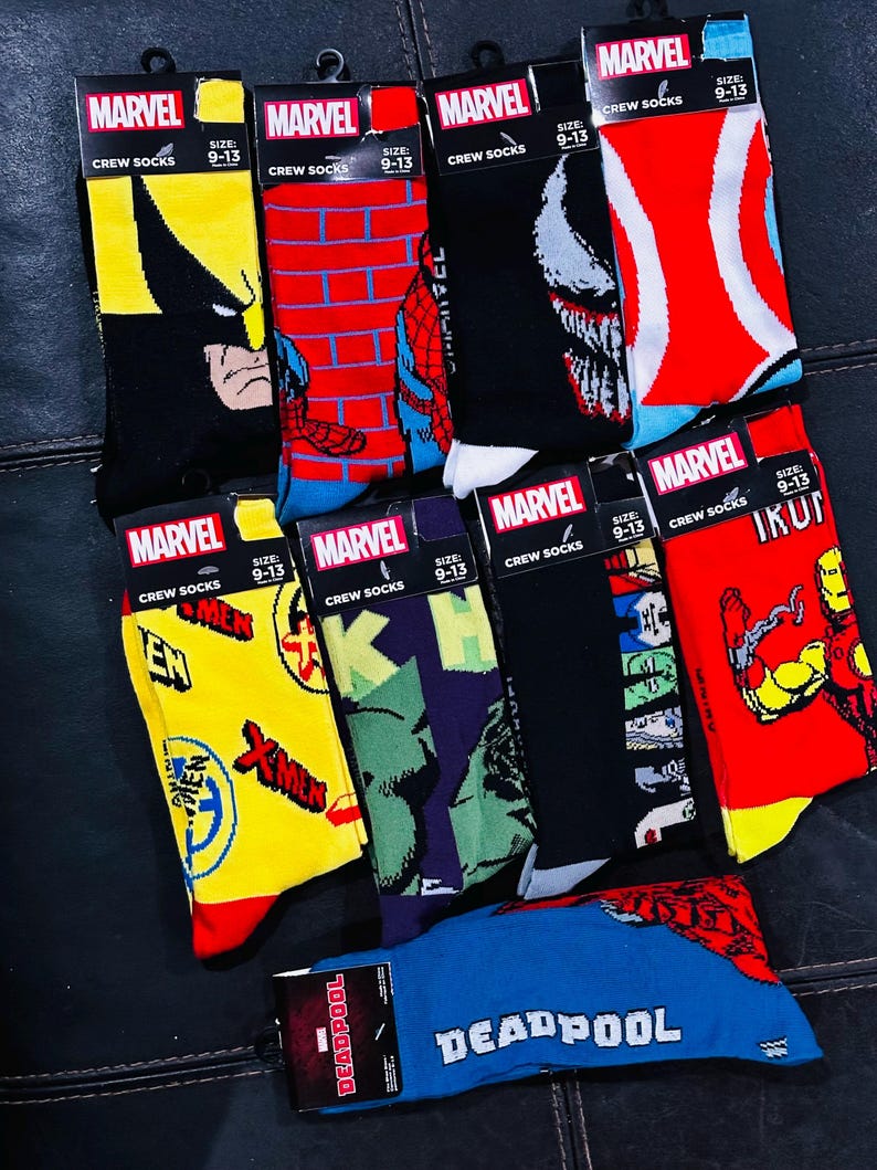 Heroic Steps: Marvel Comics Character Socks Collection - Etsy