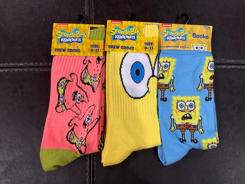 Undersea Steps: Spongebob Squarepants Character Socks Collection - Etsy