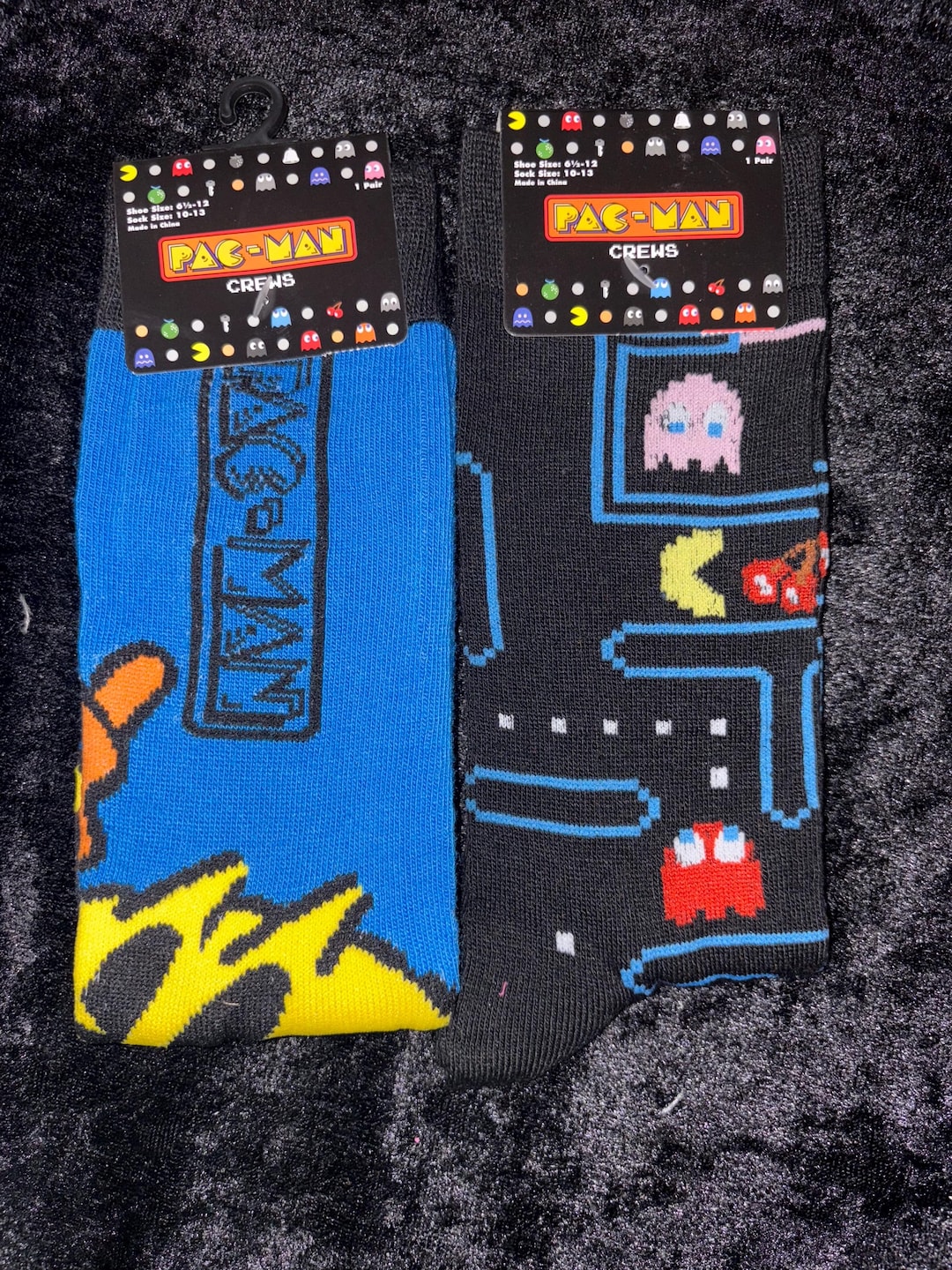 Pac-man Retro Video Game Crew Socks – Classic Arcade Gaming Gift – Fun ...