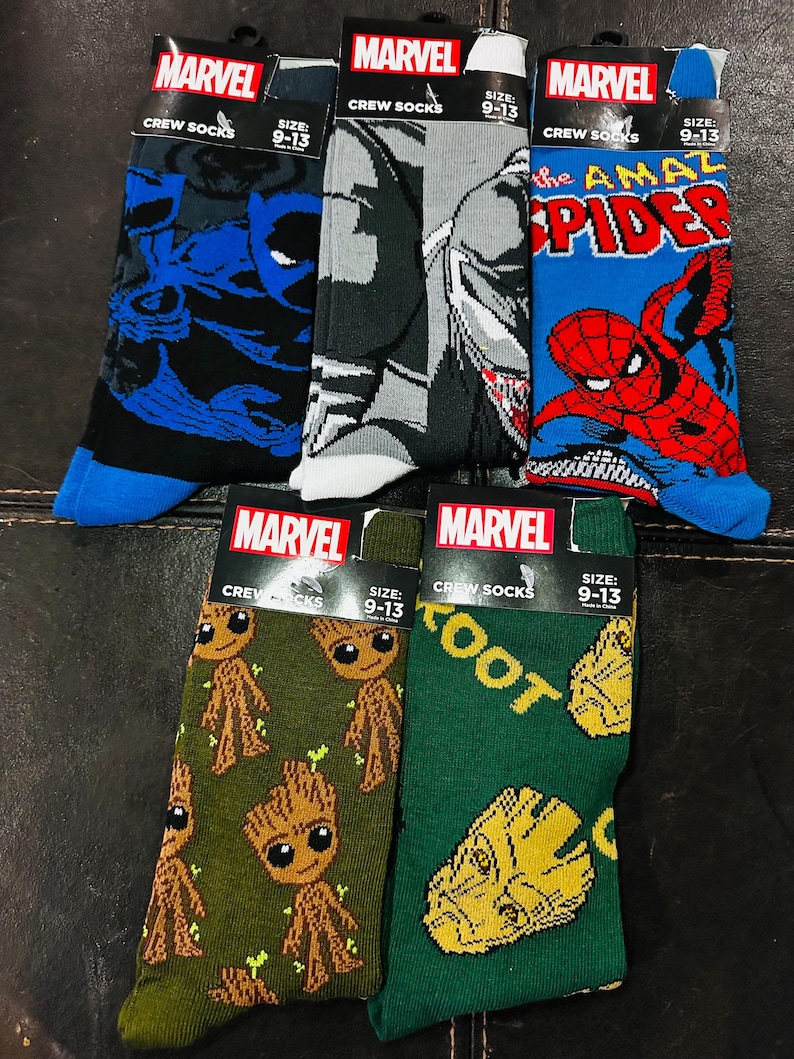Heroic & Villainous Steps Marvel Icons Sock Collection - Etsy