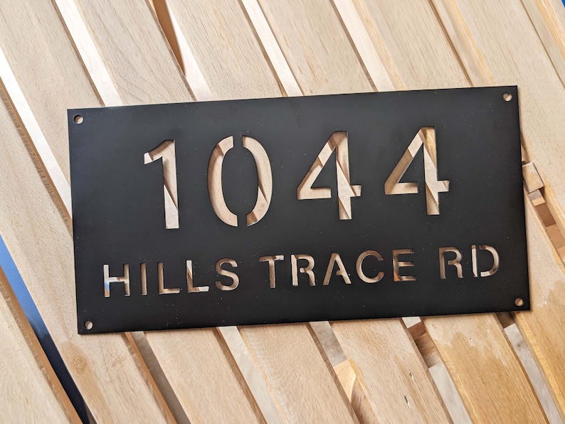 Personalized Modern House Number Sign, Square Metal House Letters ...