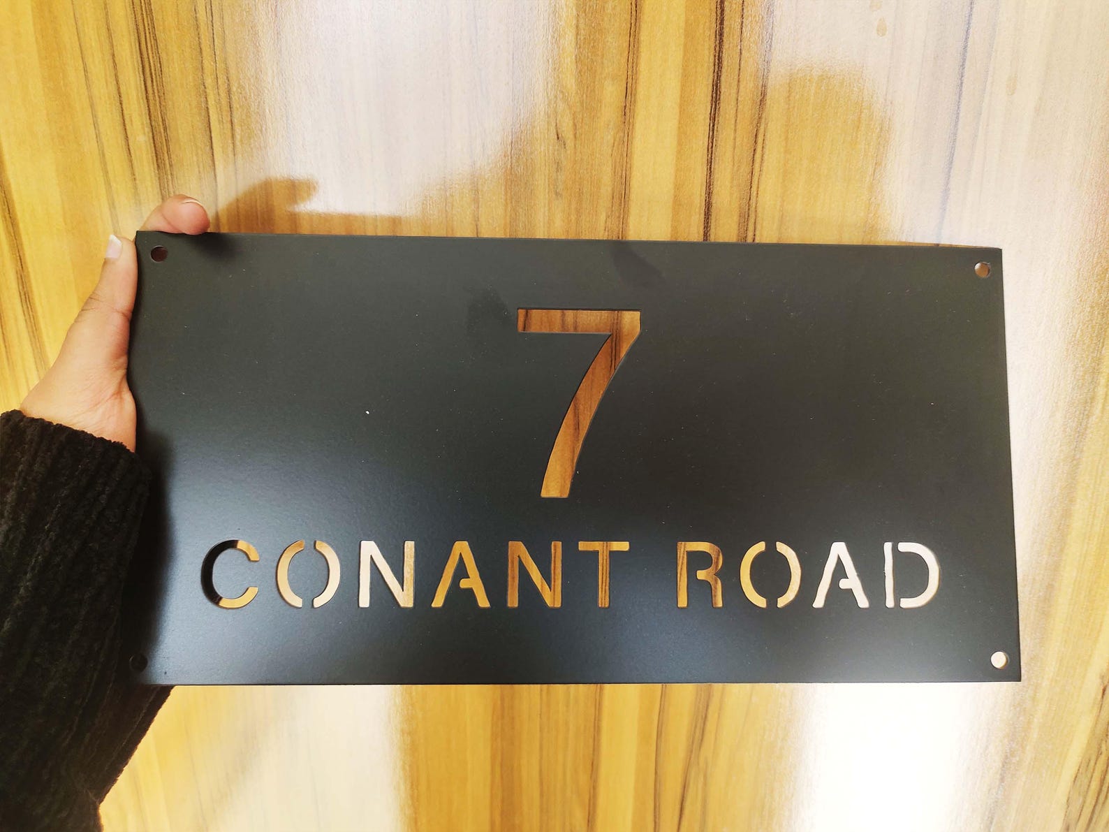 Personalized Modern House Number Sign, Square Metal House Letters ...