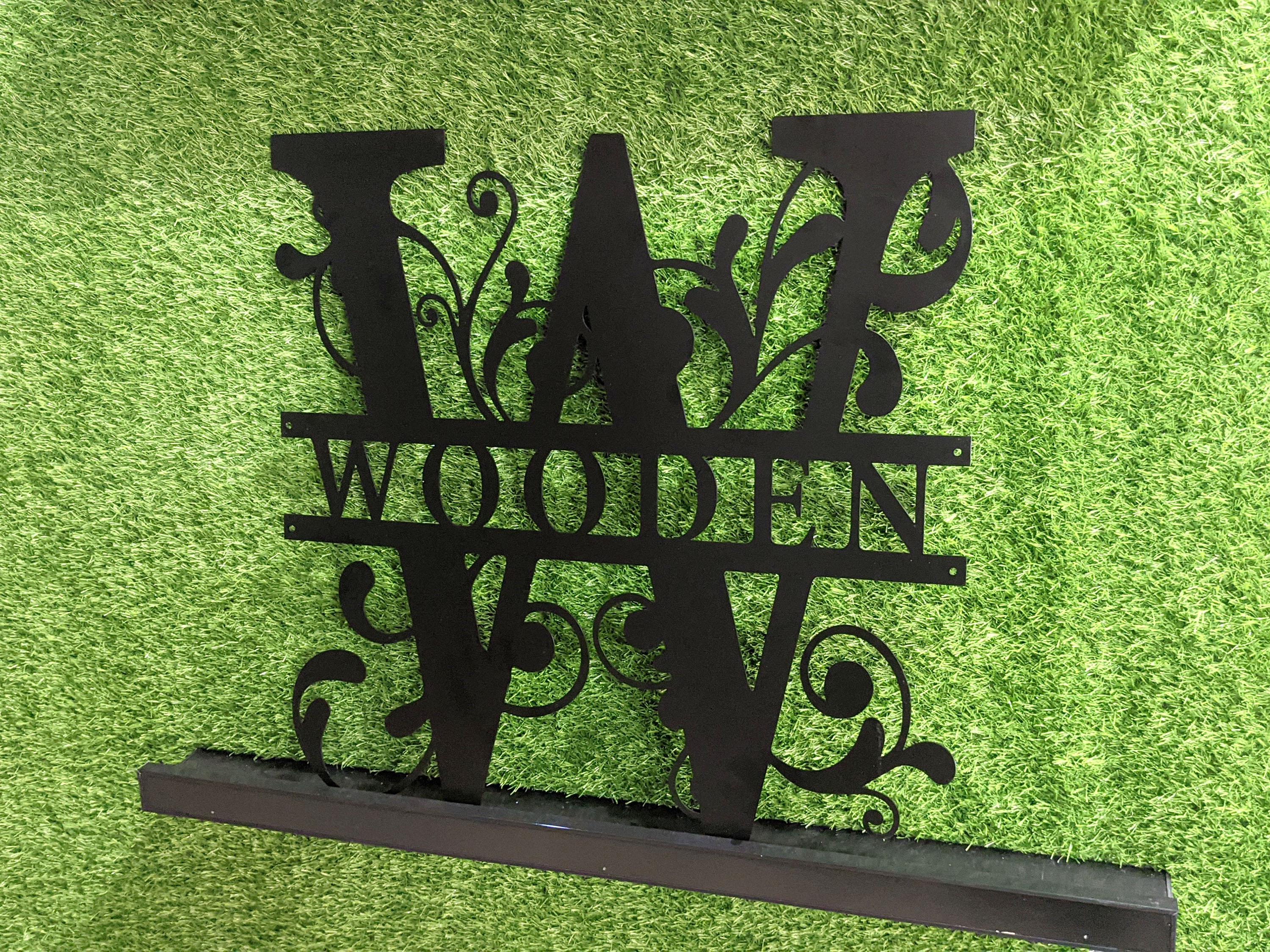 Custom Initial Split Letter Metal Monogram Sign, Laser Cut Name Sign ...