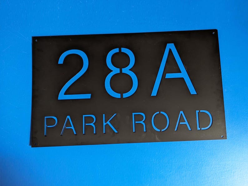 Personalized Modern House Number Sign, Square Metal House Letters ...
