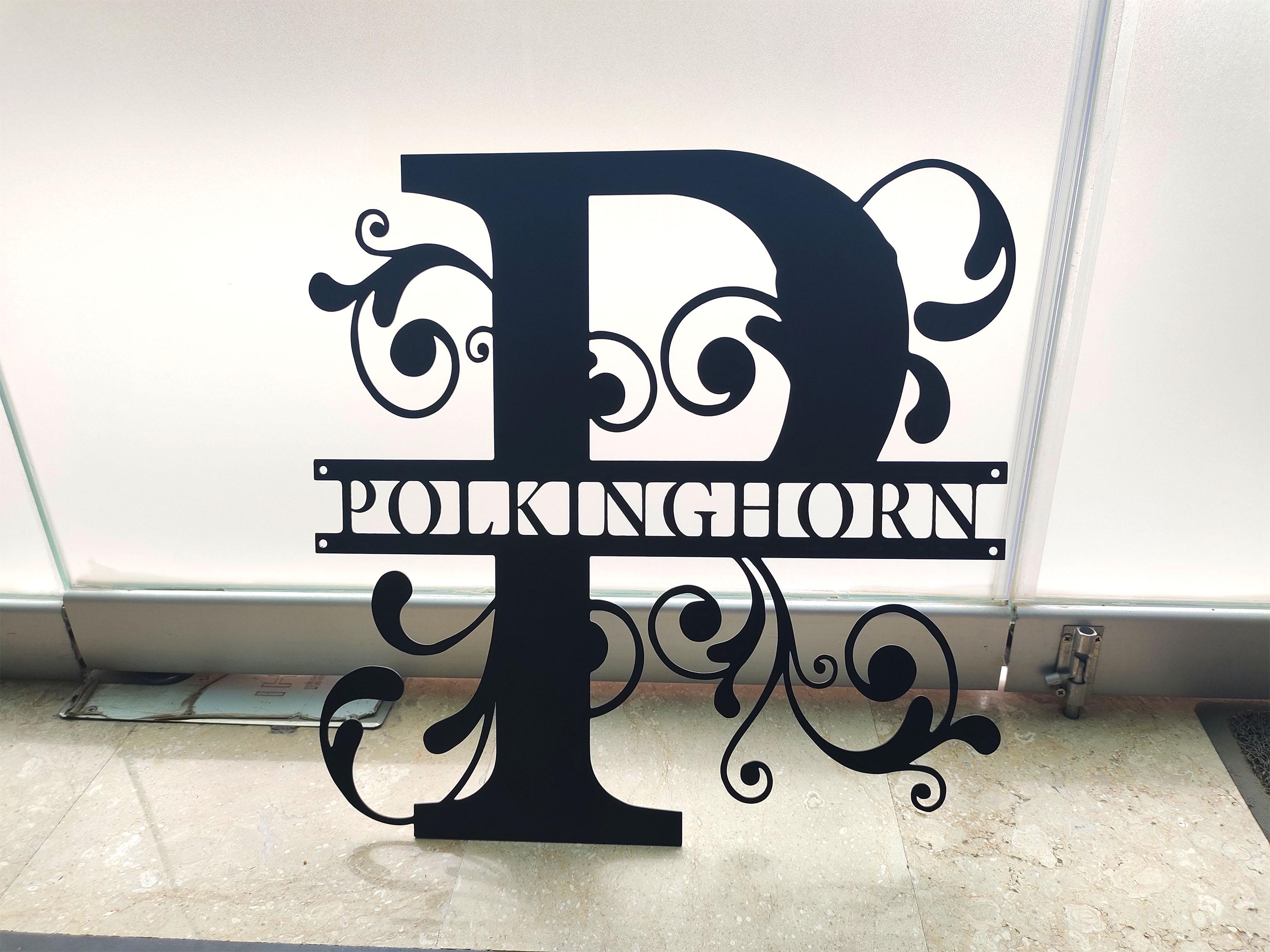 Custom Metal Monogram Sign, Split Letter, Family Name Wall Art - Etsy