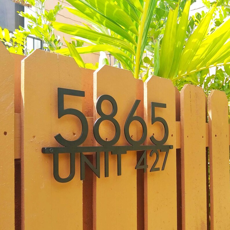 Modern Custom House Number Sign With Name, Square Metal House Letters ...
